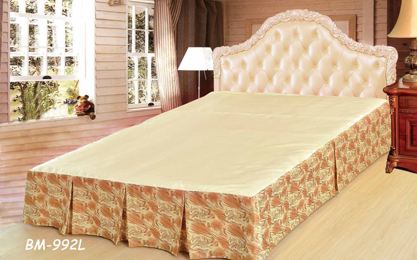 Tache Gold Orange Mist Swirl Pleated Tailored Platform 14" Bed Skirt D