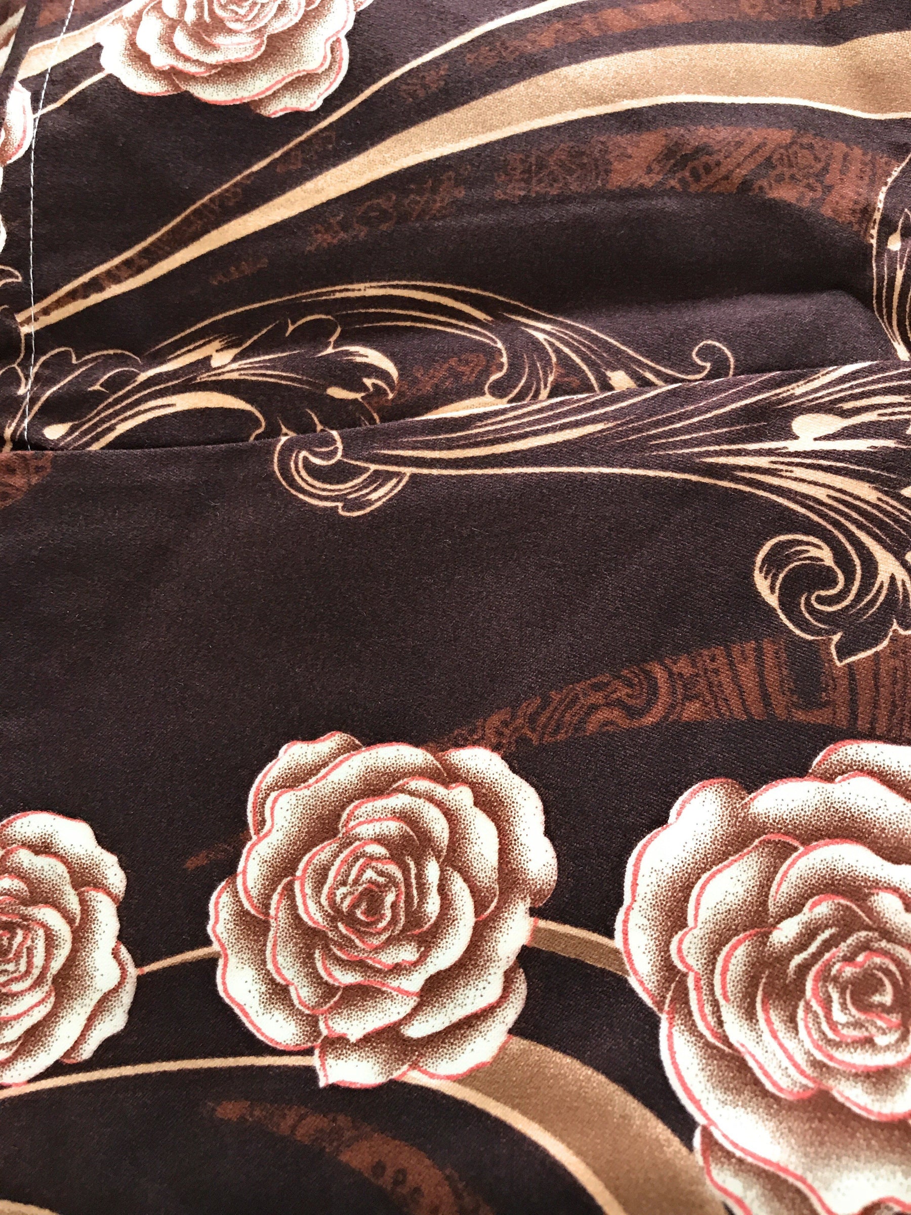 Tache Melted Gold Brown Floral Duvet Cover Twin (2815)