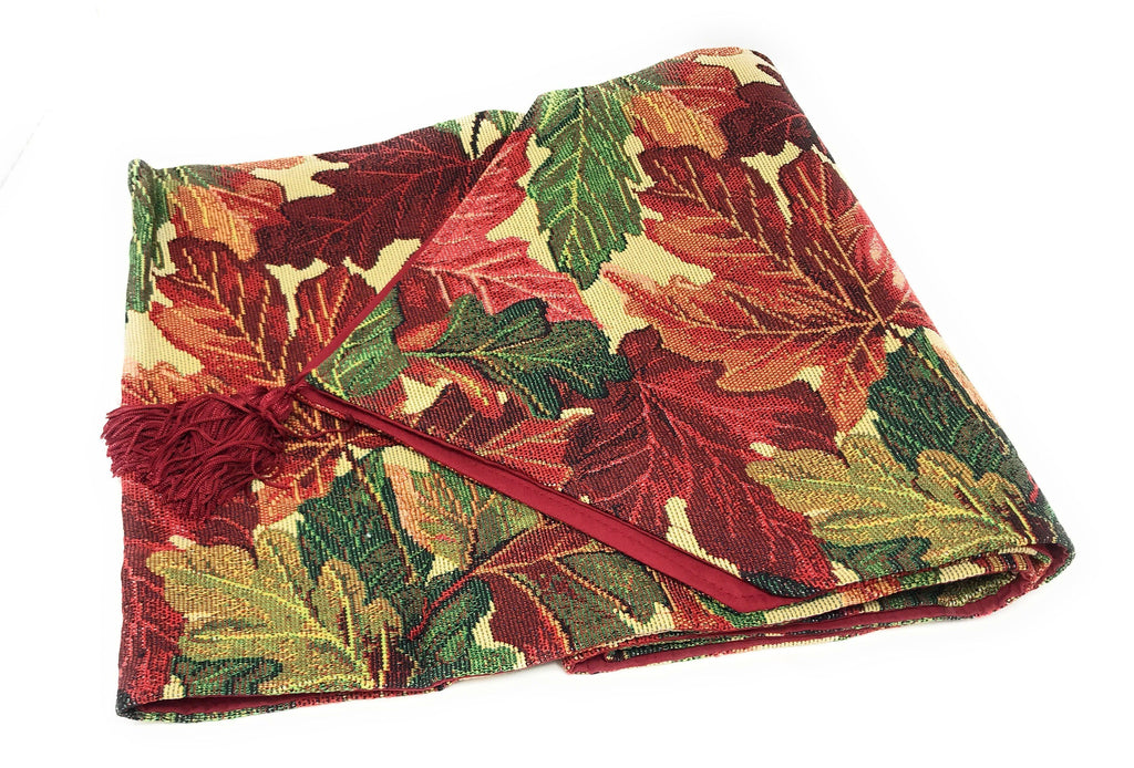 Tache Warm Colorful Thanksgiving Leaves Fall Foliage Tapestry Table Ru